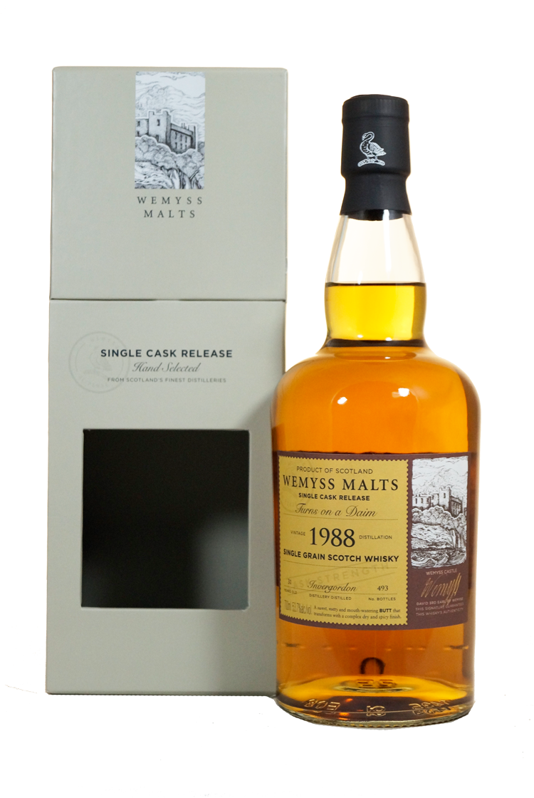 Wemyss Invergordon "Turns on a daim" 31 Jahre Single Cask 1988 Whisky ...